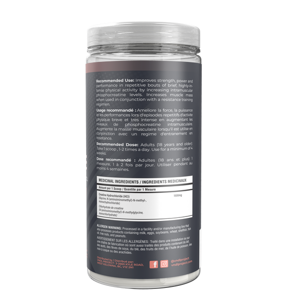 CLEAN CREATINE POWDER - PURE CREATINE HCL - VNDL Project
